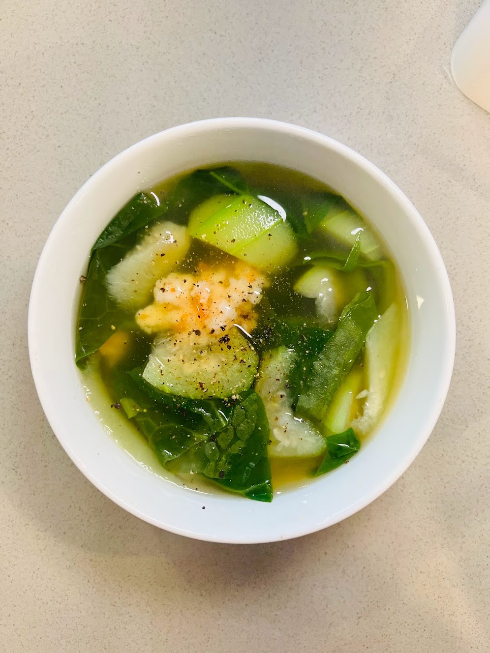 Vietnamese Malabar Spinach and Shrimp Soup - Canh Mung Toi